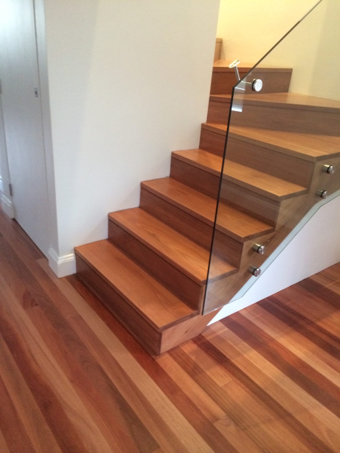 Glass Balustrade Staircase Installation - Timber Stair Services