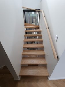 Open Tread Timber Staircase Installation - Timber Stair Services