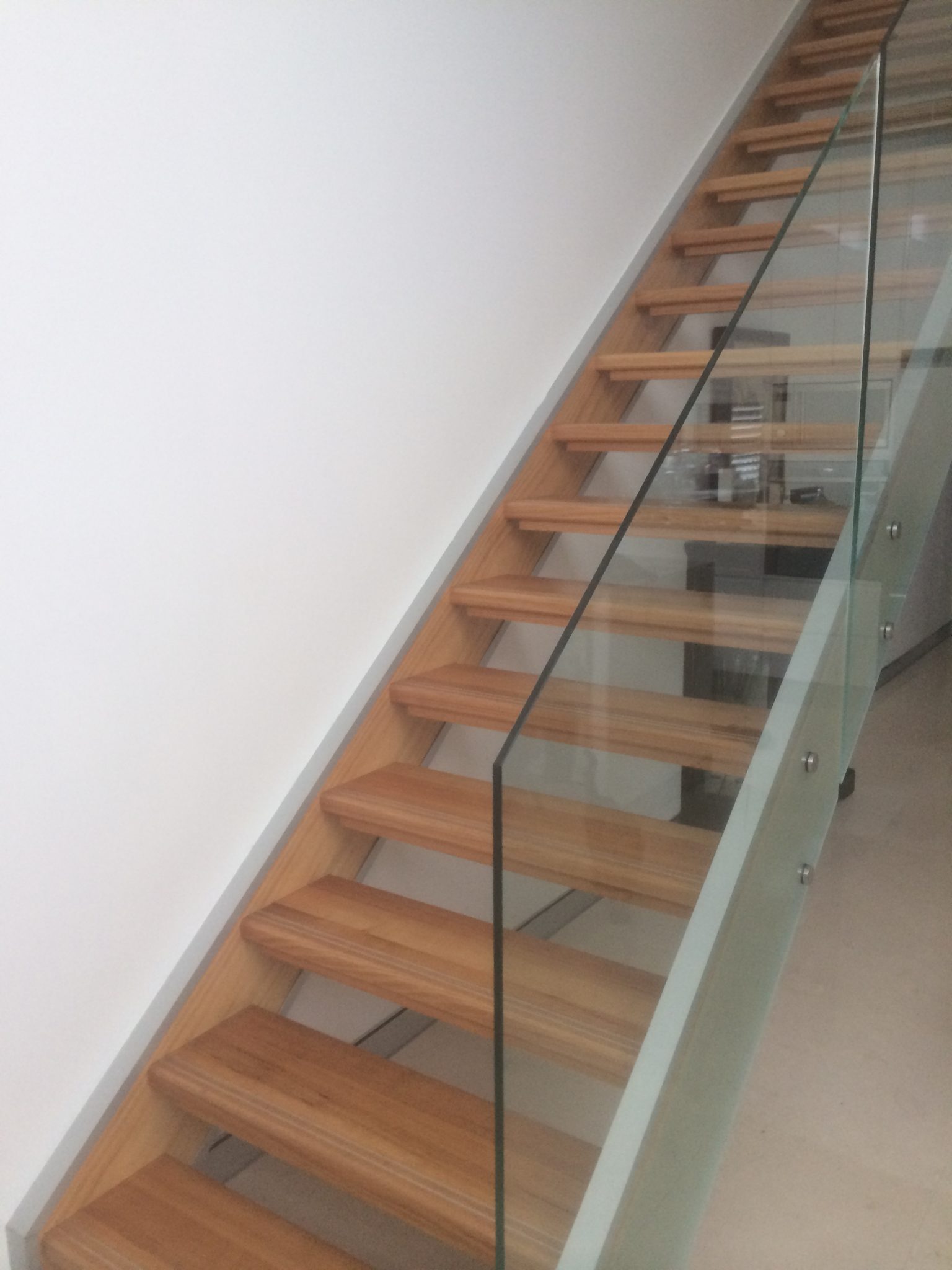 Glass Balustrade Staircase Installation - Timber Stair Services